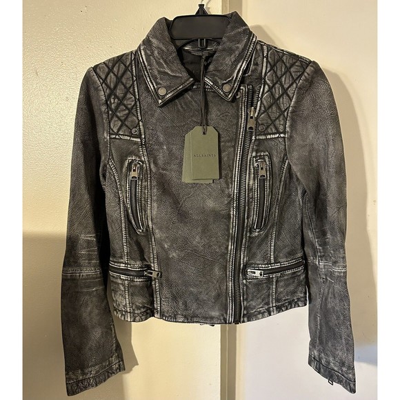 All Saints | Jackets & Coats | All Saints Vintage Cargo Leather Biker ...